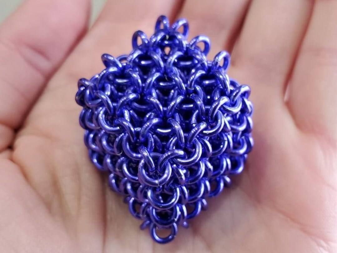 Jelly Cube Iris Purple Aluminum Chainmail Fidget Square Metal Ornament ...