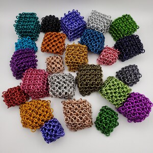 Choose Your Jelly Cube Anodized Aluminum Chainmail Fidget Square Metal ...