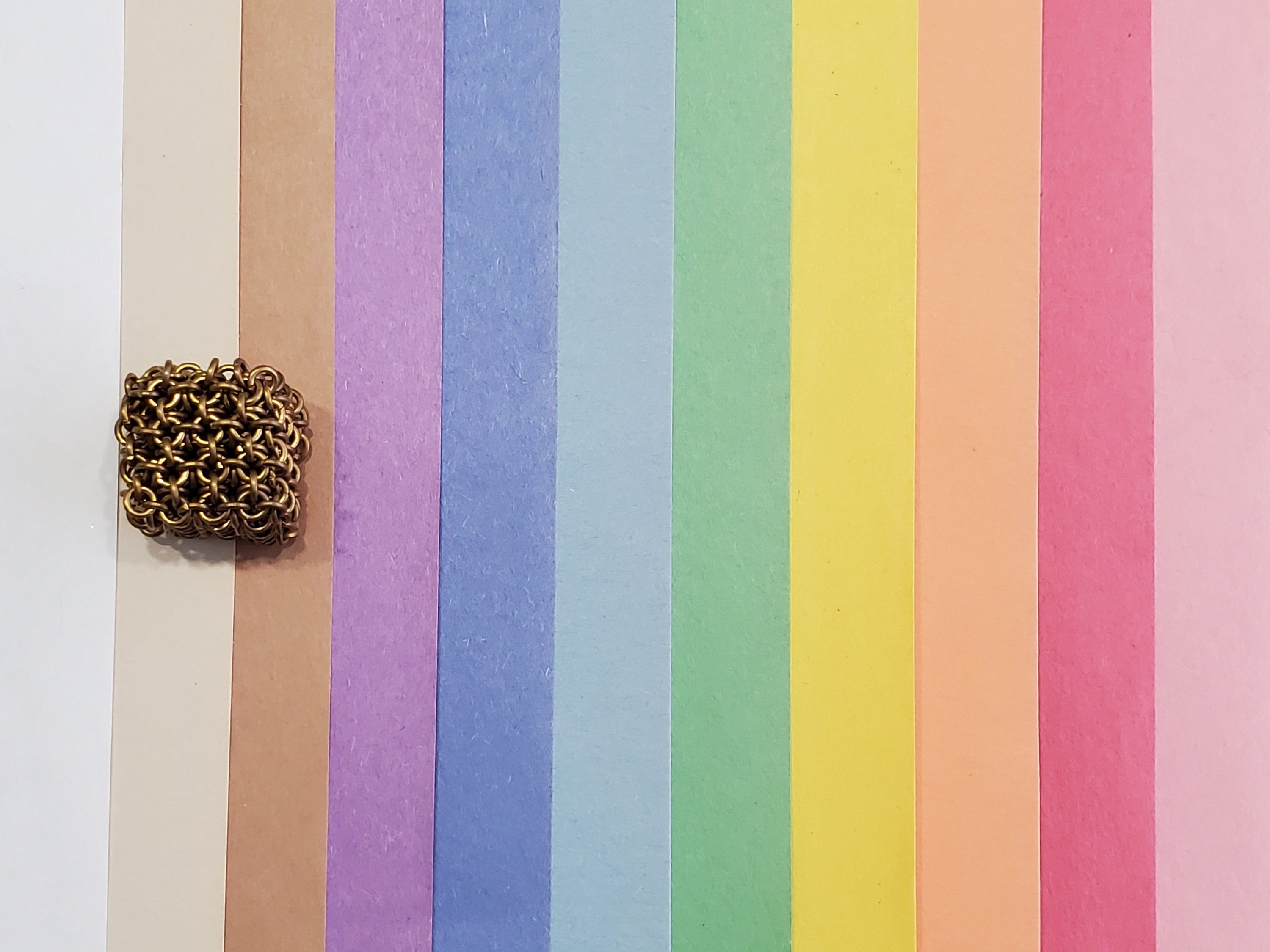 Jelly Cube Brass Chainmail Fidget Square Metal Ornament - Etsy