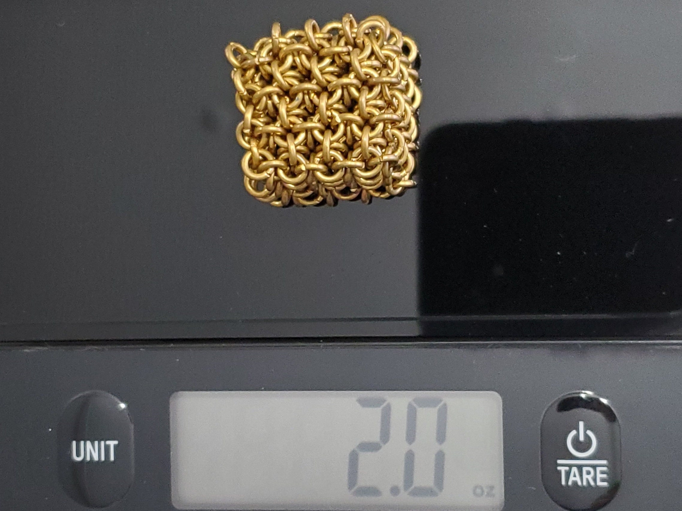 Jelly Cube Brass Chainmail Fidget Square Metal Ornament - Etsy