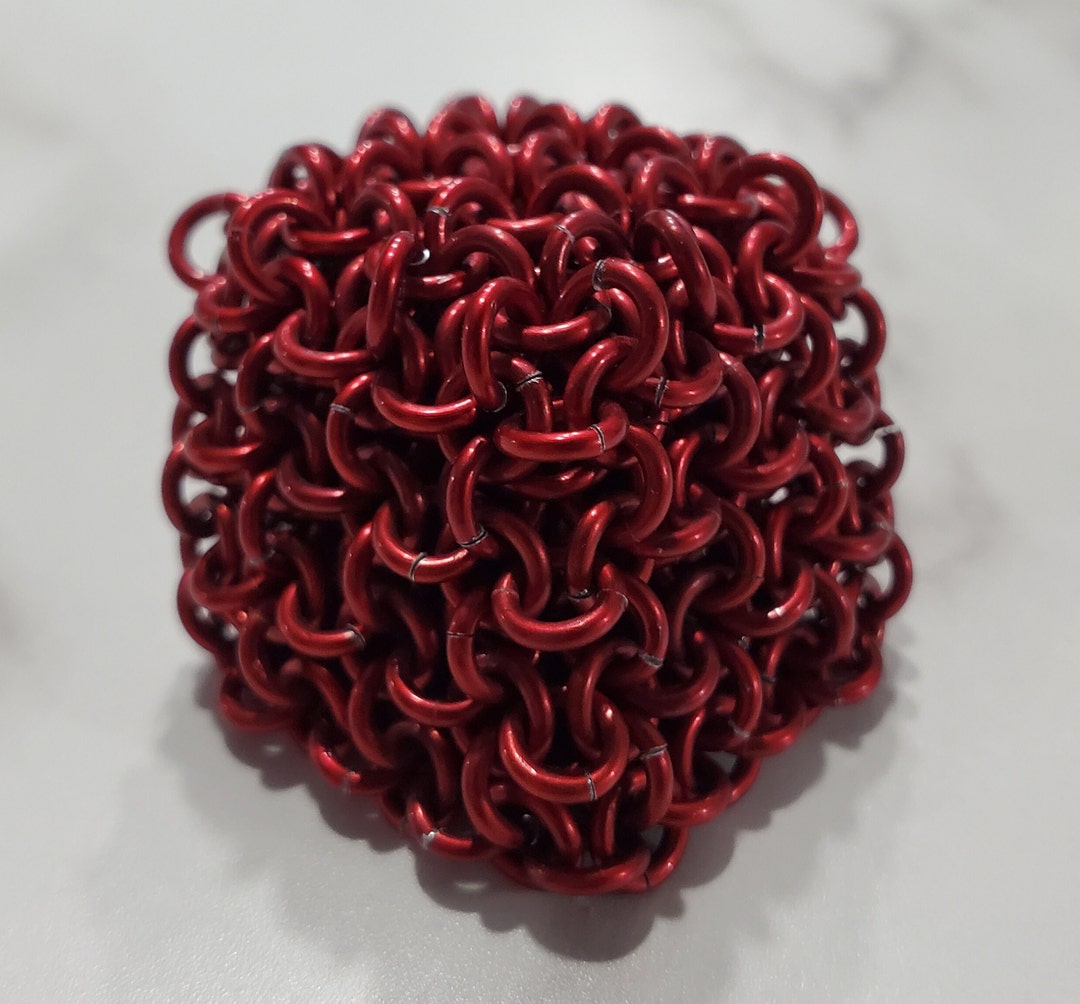 Jelly Cube Red Aluminum Chainmail Fidget Square Metal Ornament - Etsy