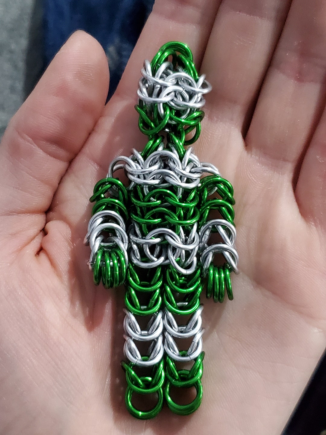 Wobbles Green and White Peppermint Aluminum Chainmail Fidget Toy Metal ...