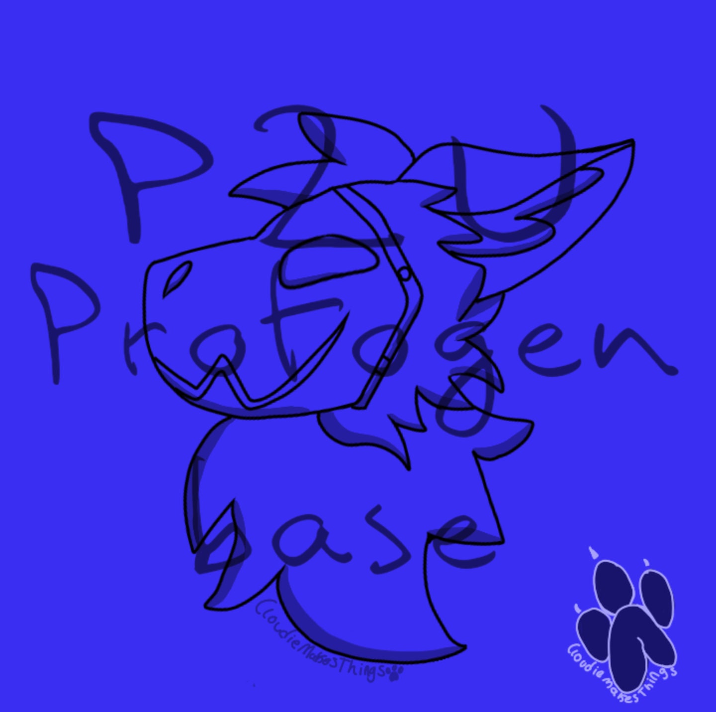 P2U Protogen Lineart & Shaded Base - Etsy