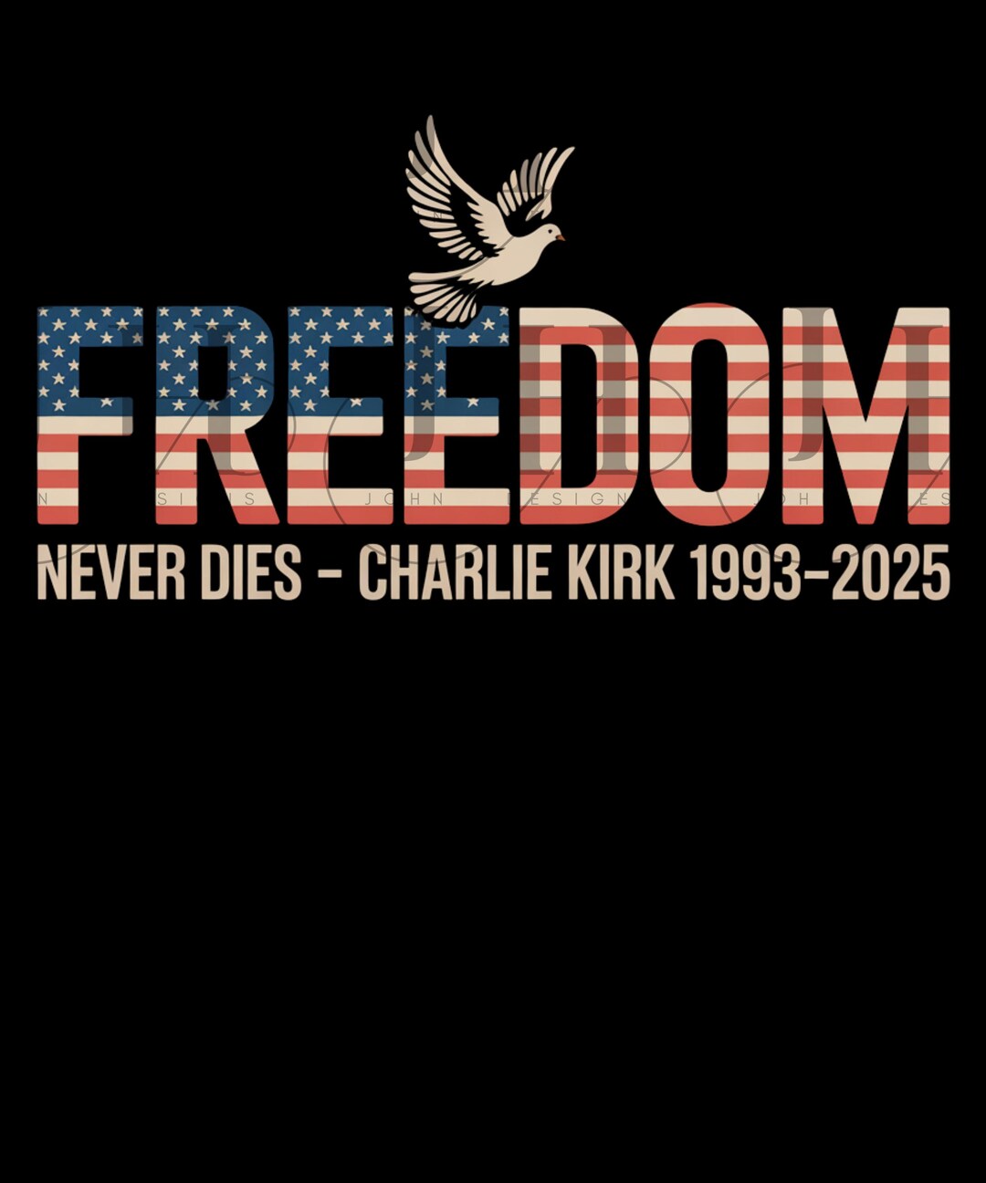 Freedom Never dies Charlie kirk 1993 - 2025 png, Charlie Kirk PNG ...