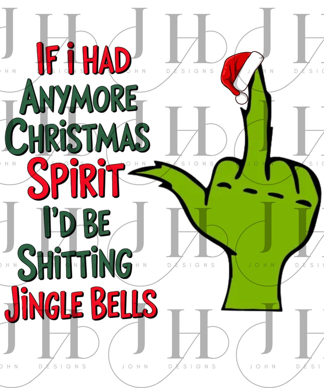 Santa Grinch Christmas Spirit PNG: Jingle Bells Digital Art (DIY Print ...