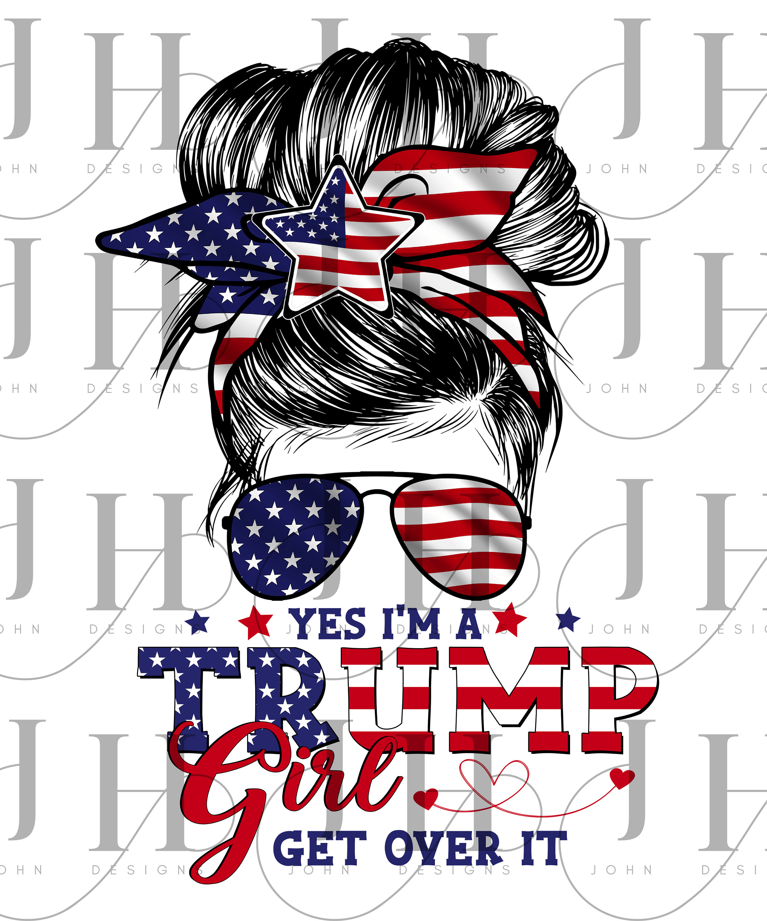 Yes I'm a Trump Girl PNG Digital File, Patriotic American Flag File ...