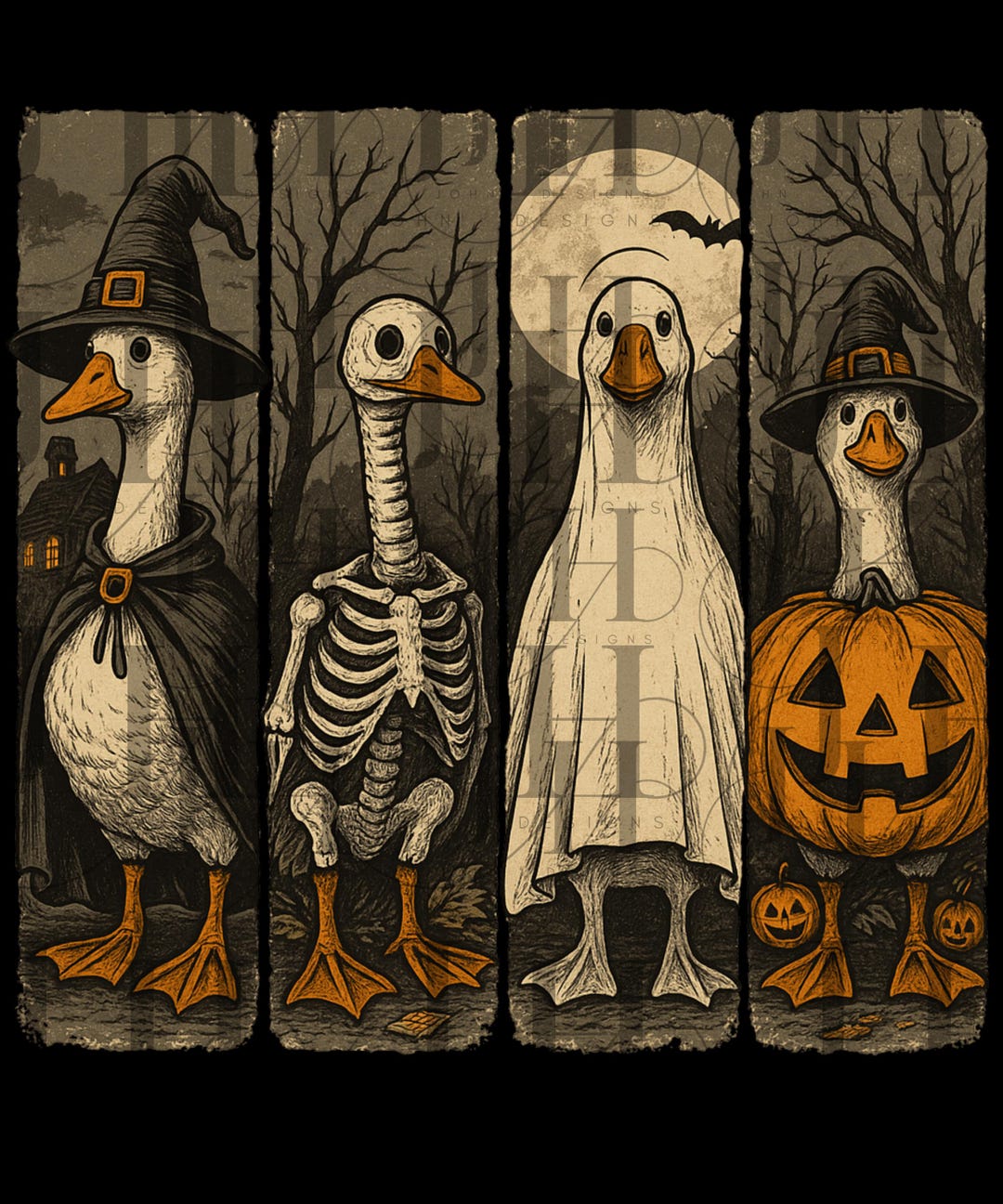 Halloween Goose PNG, Witch Goose PNG, Skeleton Goose, Digital Download ...