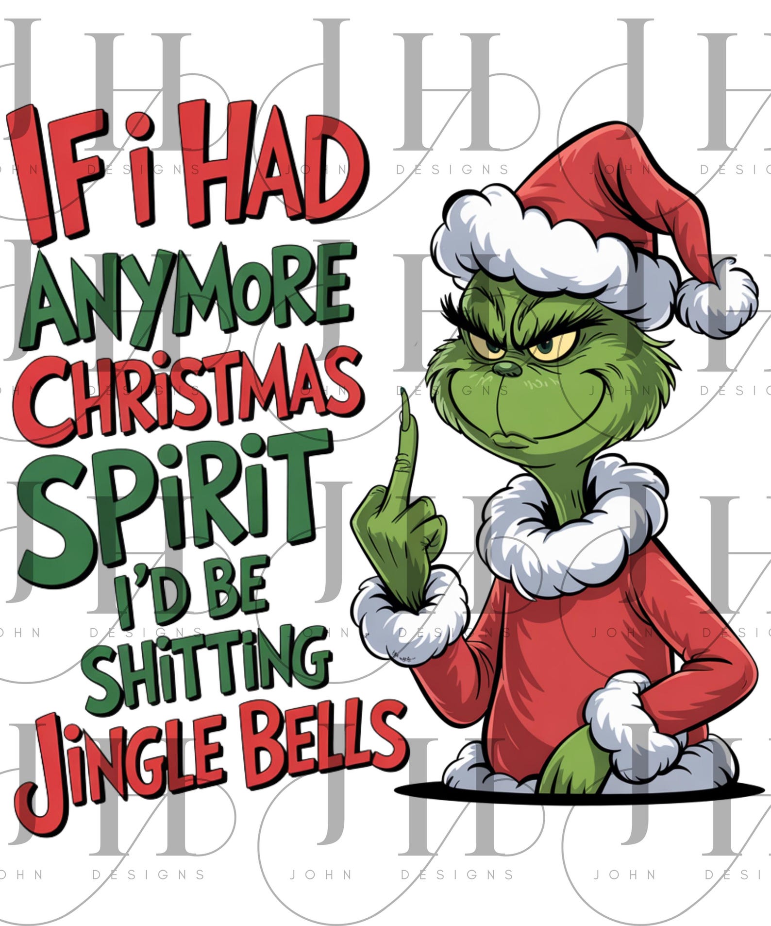 Sarcastic Grinch Christmas PNG: Jungle Bells Design (digital Download ...