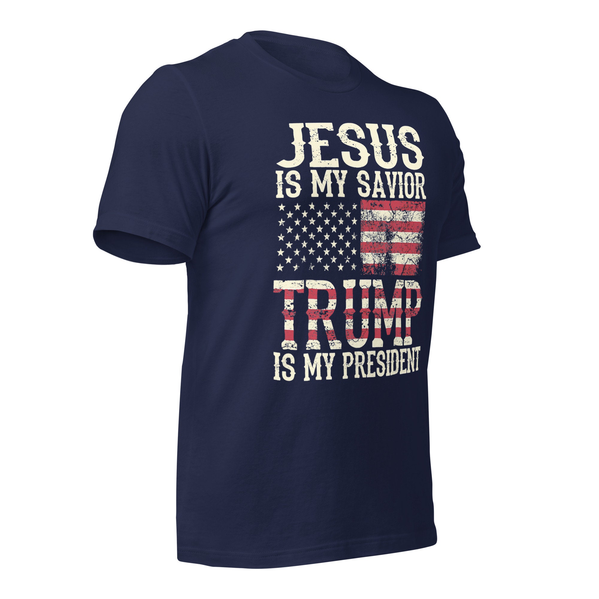 Patriotic Christian T-shirt, Jesus is My Savior Trump is My President ...