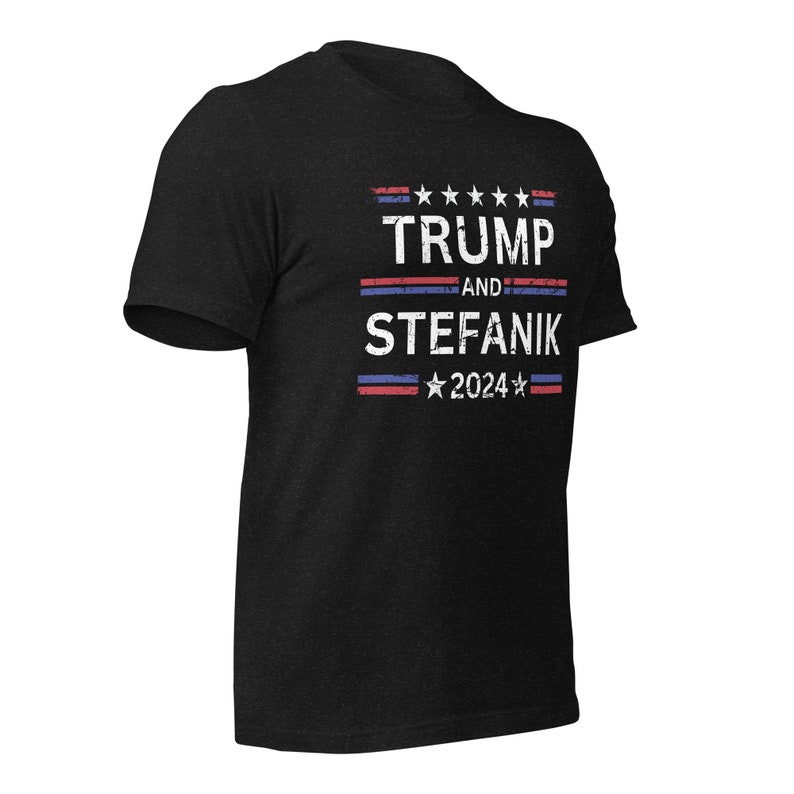Patriotic Trump And Stefanik 2024 T Shirt American Flag Political Tee