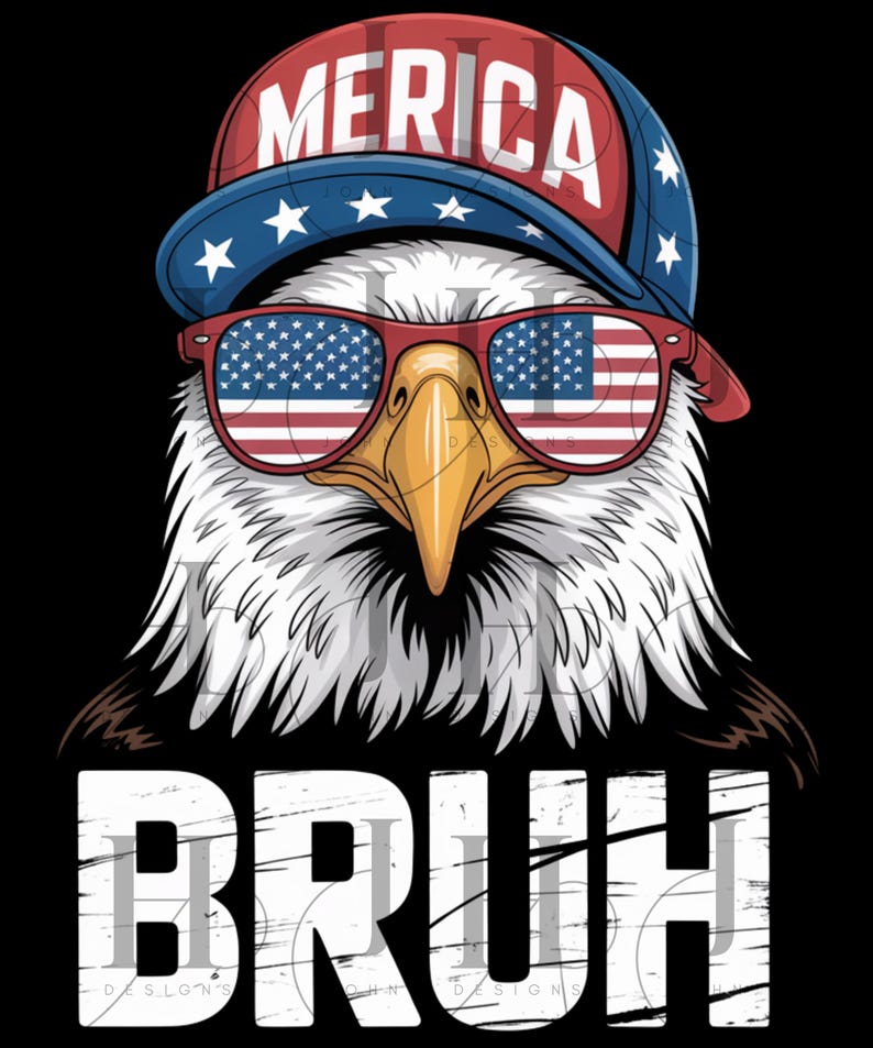 Patriotic American Eagle PNG, Mercia Bruh Design, 4th of July Digital ...