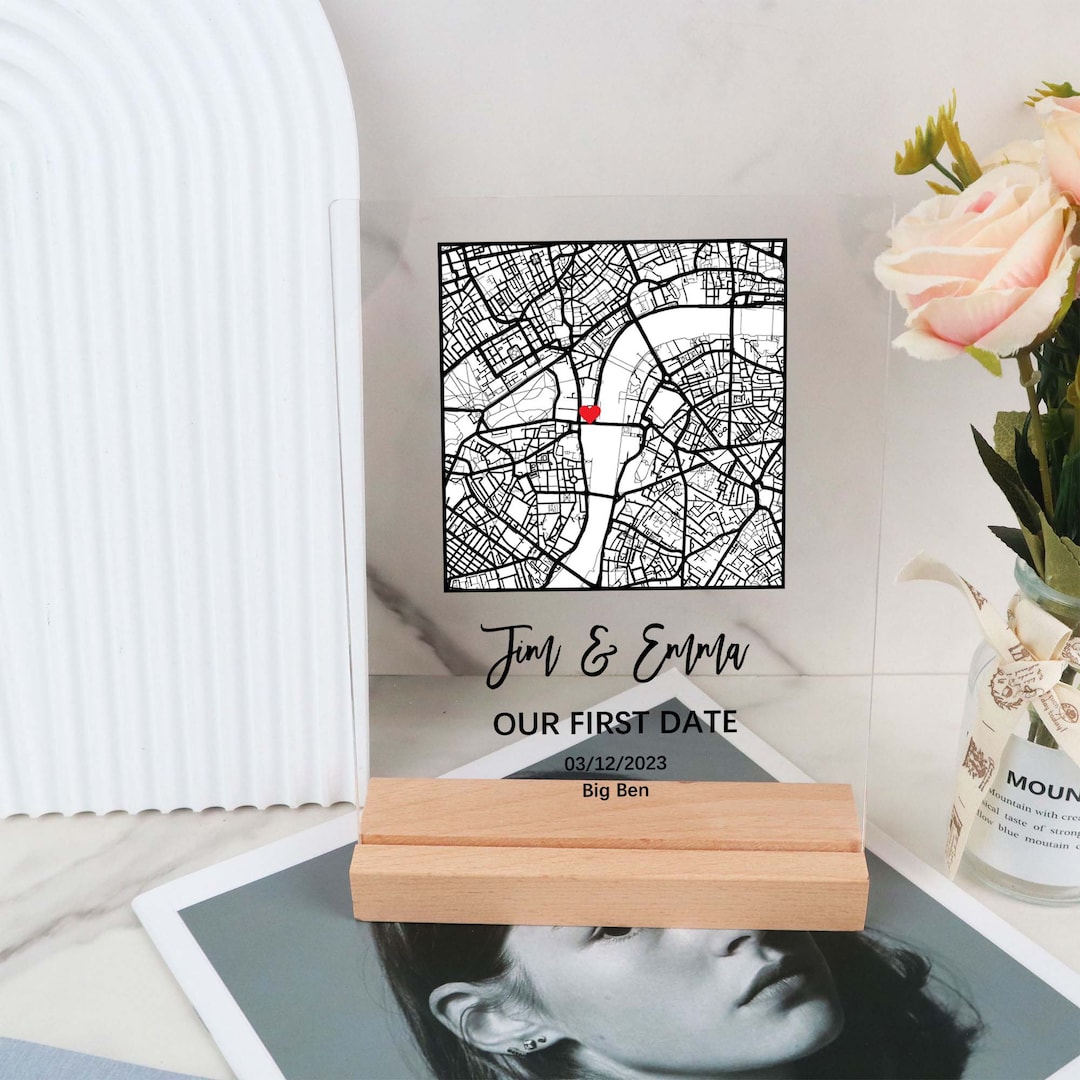 Map Plaque, Custom Where Love Began Map Plaque, Custom Glass Art ...