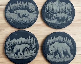 Western Slate Coasters | Engraved Slate Coasters | Farm Engraved ...