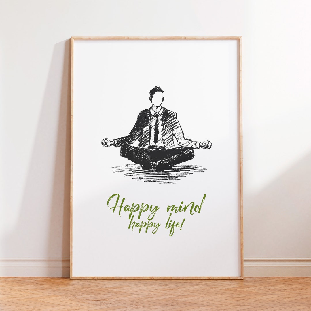 Meditation Print Mindfulness Art Print Meditator Wall Art Meditate ...