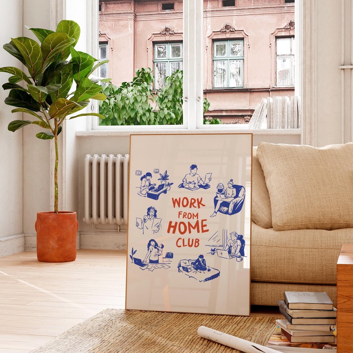 Work From Home Club Print Office Wall Art Corporate Poster Funny Office ...