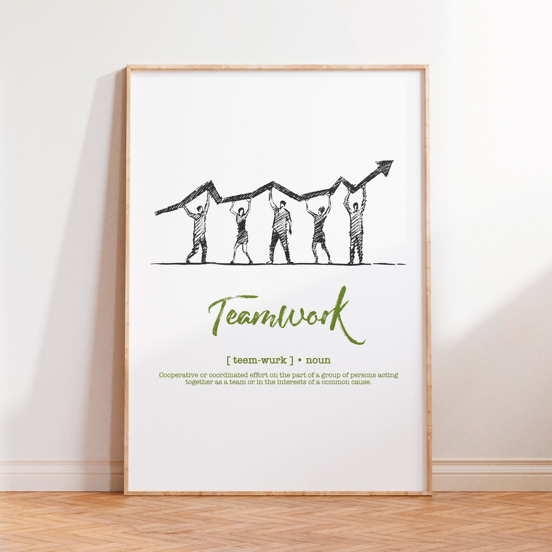 Motivational Print Teamwork Poster Growth Office Decor Minimalist Wall ...