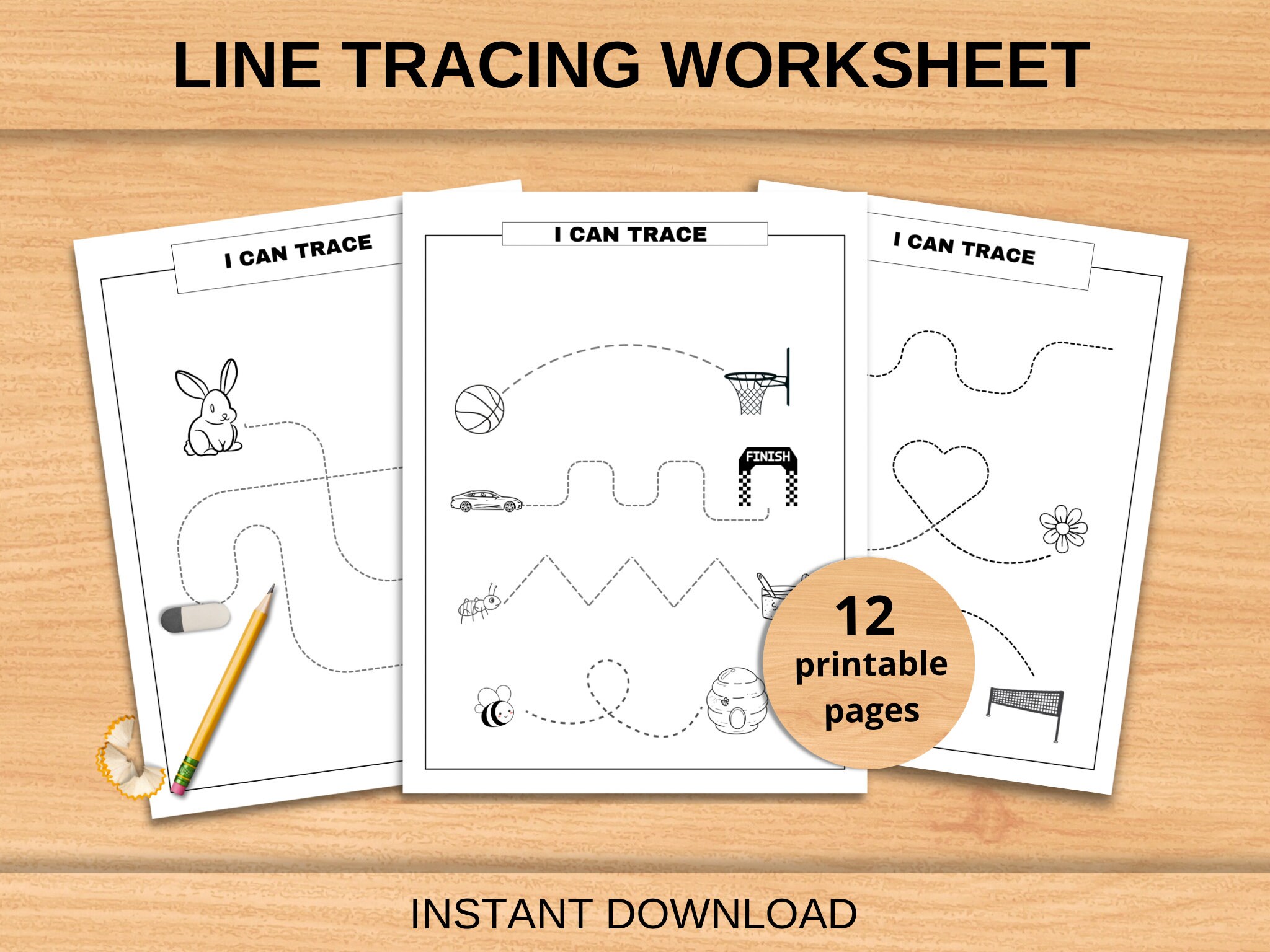 Line Tracing Worksheet for Handwriting Practice and Pencil Control ...