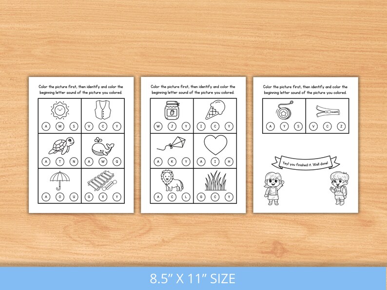 Beginning Sound Worksheet for Phonemic Awareness, Preschool Homeschool ...