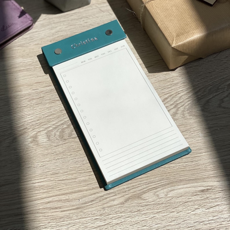 Personalized Eco-leather Mini Planner: Engraved Notepad To-do List - Etsy