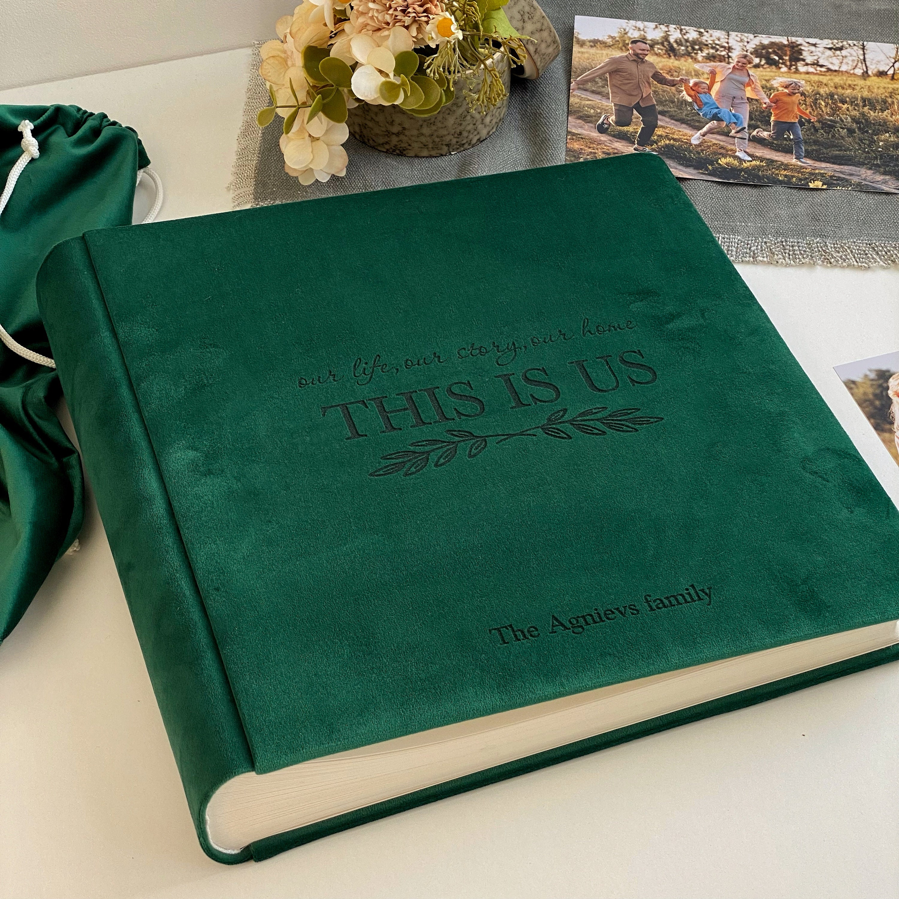 Memorial Photo Album, Funeral Guest Book, Engraved Аamily Memory Book ...