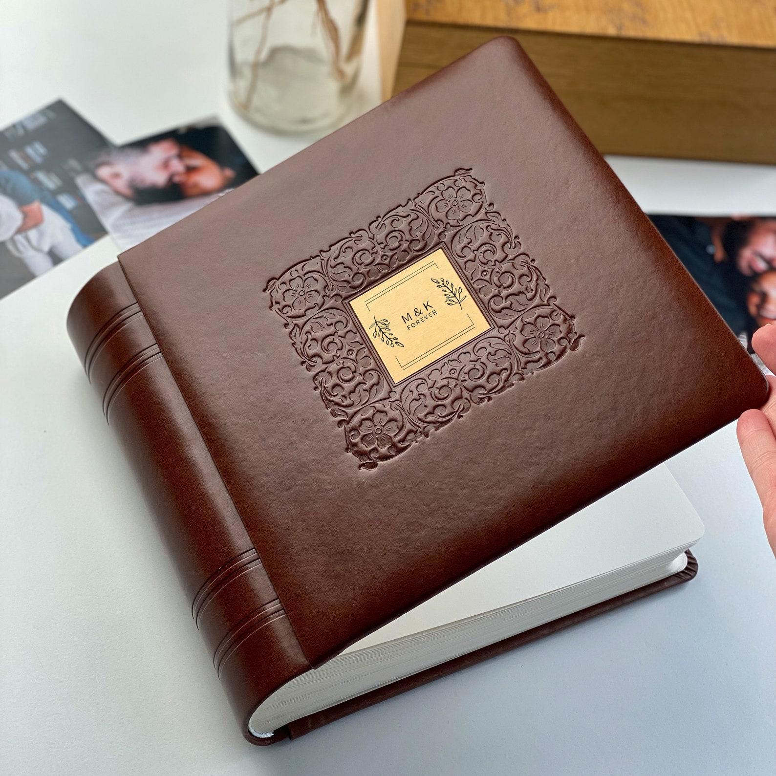 Leather Wedding Photo Album, Personalized Family Photo Album ...