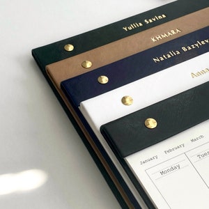 Personalized Eco-leather Desk Planner: Custom Embossed Weekly Organizer ...
