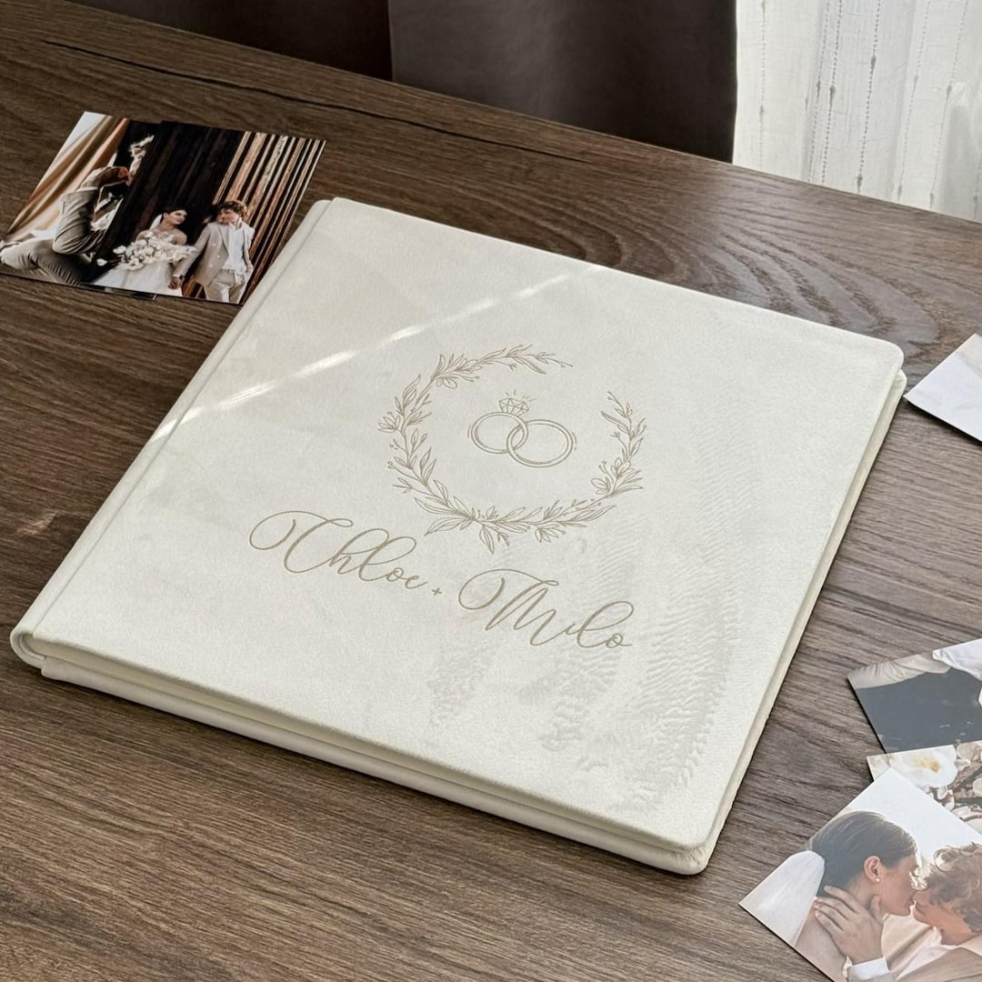 Personalized Velour Wedding Photo Album: Engraved Scrapbook - Etsy