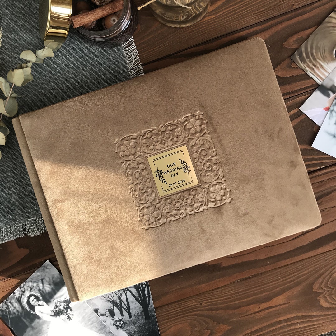 Personalized Velor Wedding Photo Album: Engraved Memory Book - Etsy