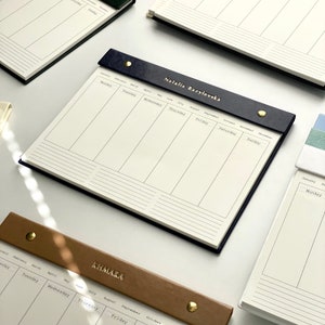 Personalized Eco-leather Desk Planner: Custom Embossed Weekly Organizer ...