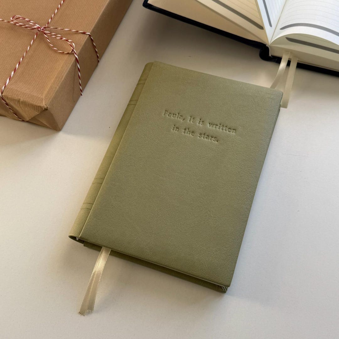 Personalized Embossed Faux-leather Journal, Custom Quote Notebook ...