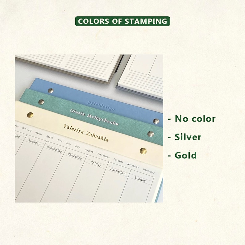 Personalized Eco-leather Desk Planner: Custom Embossed Weekly Organizer ...