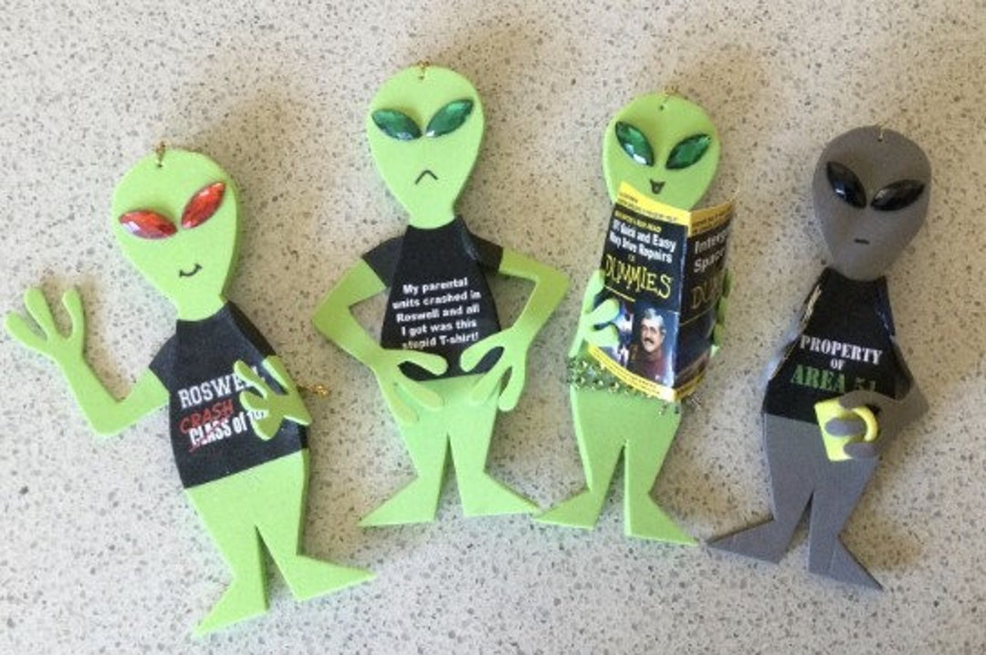 Four Handmade Original Design Alien Ornaments - Etsy