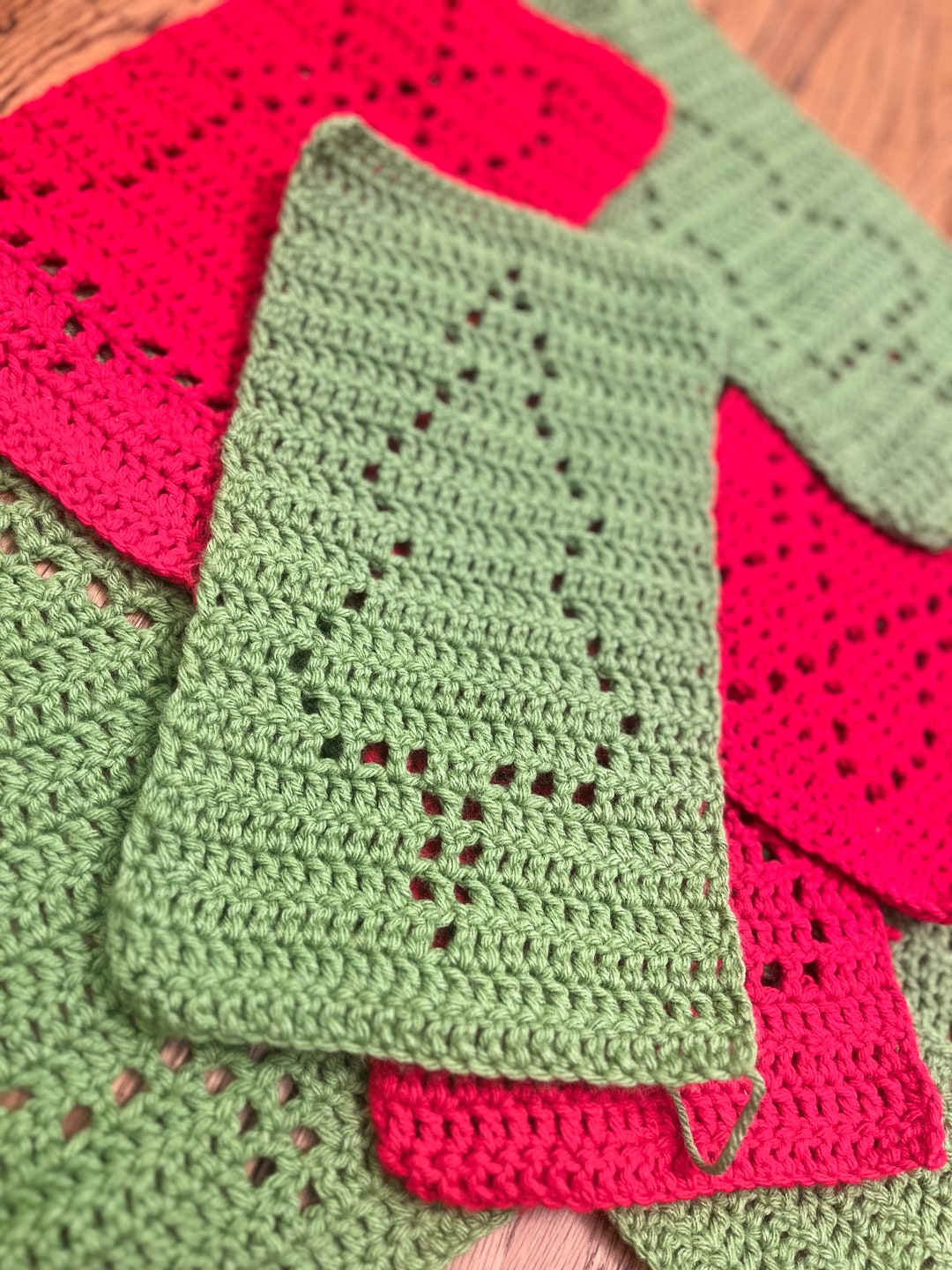 PATTERN Christmas Tree Filet Crochet Motif - Beginner - Etsy