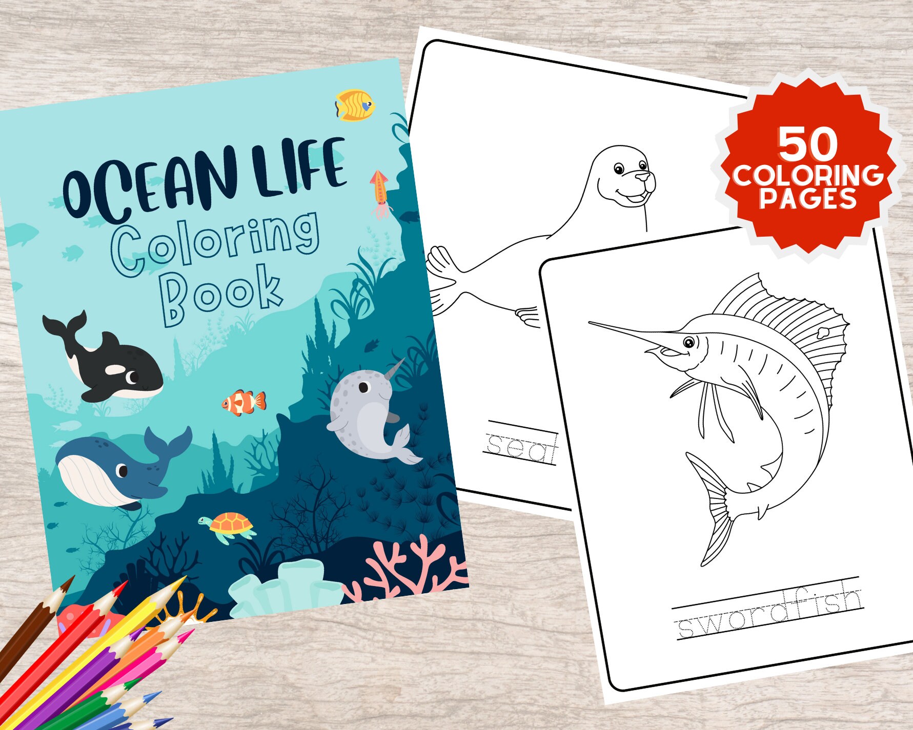 Ultimate Educational Nature Coloring Set Farm, Ocean, Forest, Safari ...