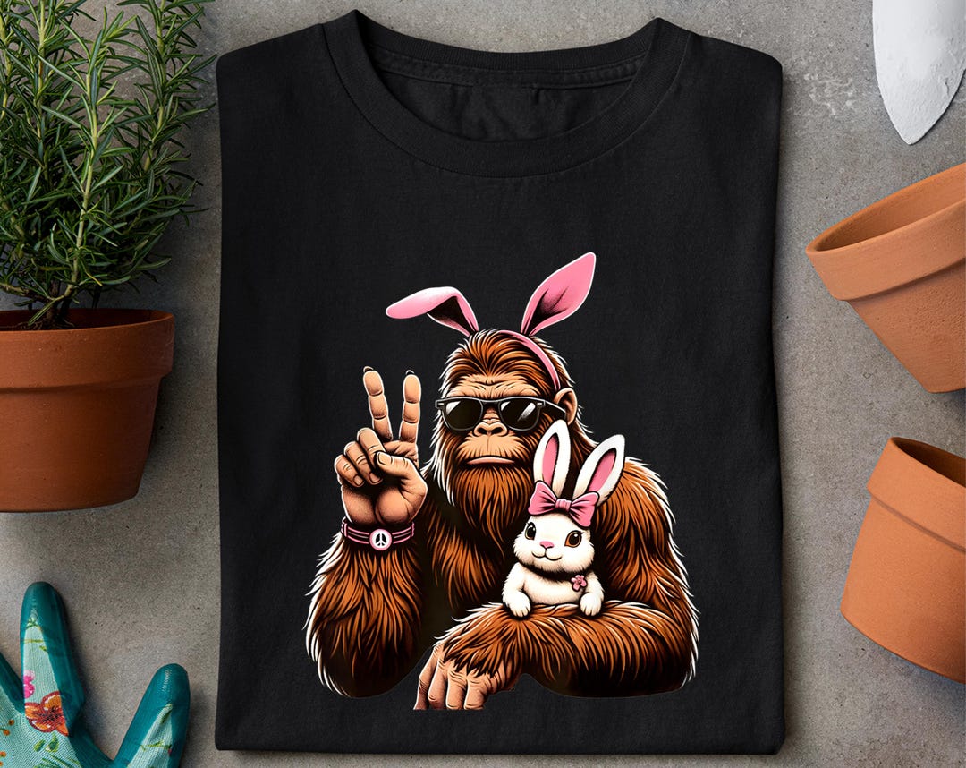 Bigfoot Bunny Easter Day Sasquatch Png, Bigfoot Easter Day Png, Happy ...