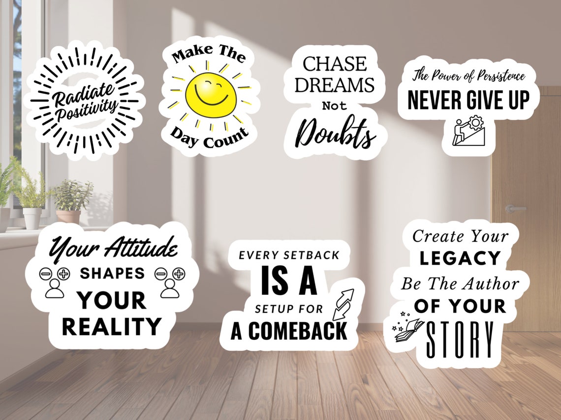 Boho Inspirational Quotes Svg Png Bundle, Printable Stickers ...