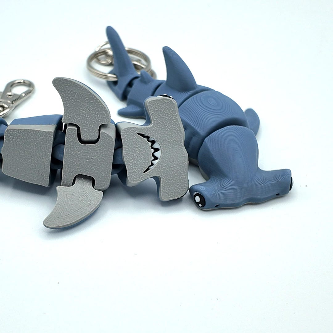 Articulated Hammerhead Shark Fidget Toy: 3D Printed Keychain Option - Etsy