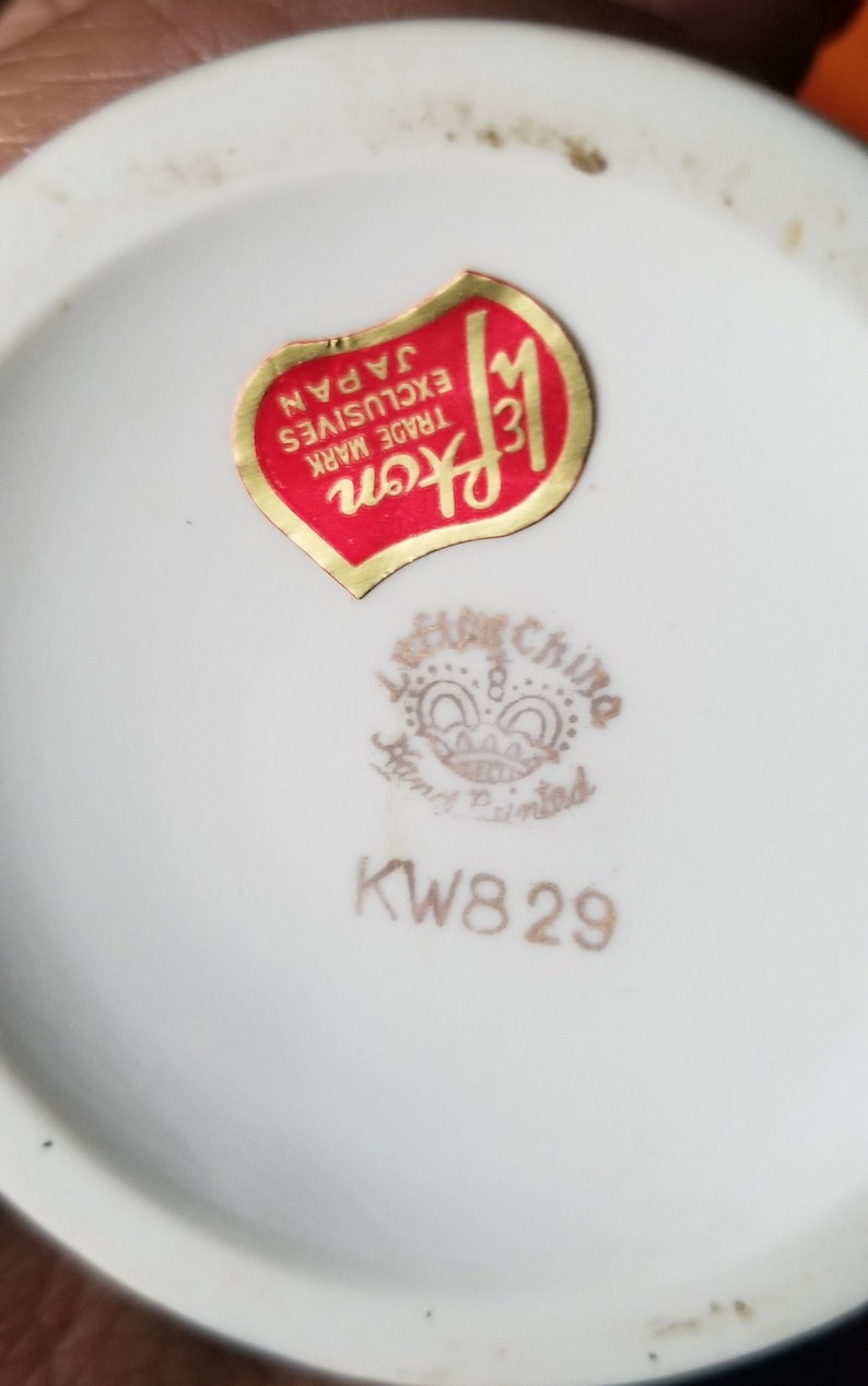 Vintage LEFTON China Water Pitcher and Bud Vase. Hand Painted. 3-D ...