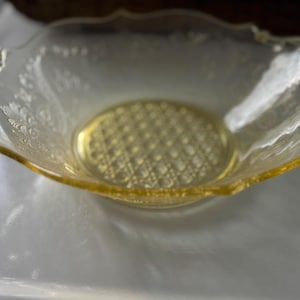 Vintage 1930s LANCASTER Glass Co. Yellow Depression Glass Double ...