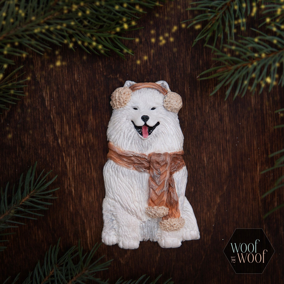 Samoyed Dog Christmas Collection Cold Winter Custom Fridge Magnet ...