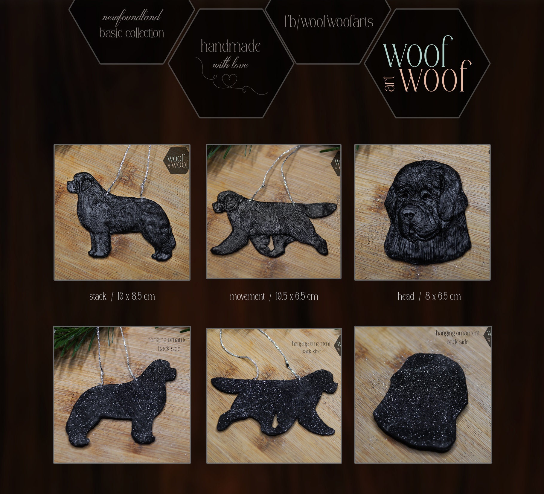 Newfoundland Dog Custom Newfie Stack Fridge Magnet or Hanging Ornament ...