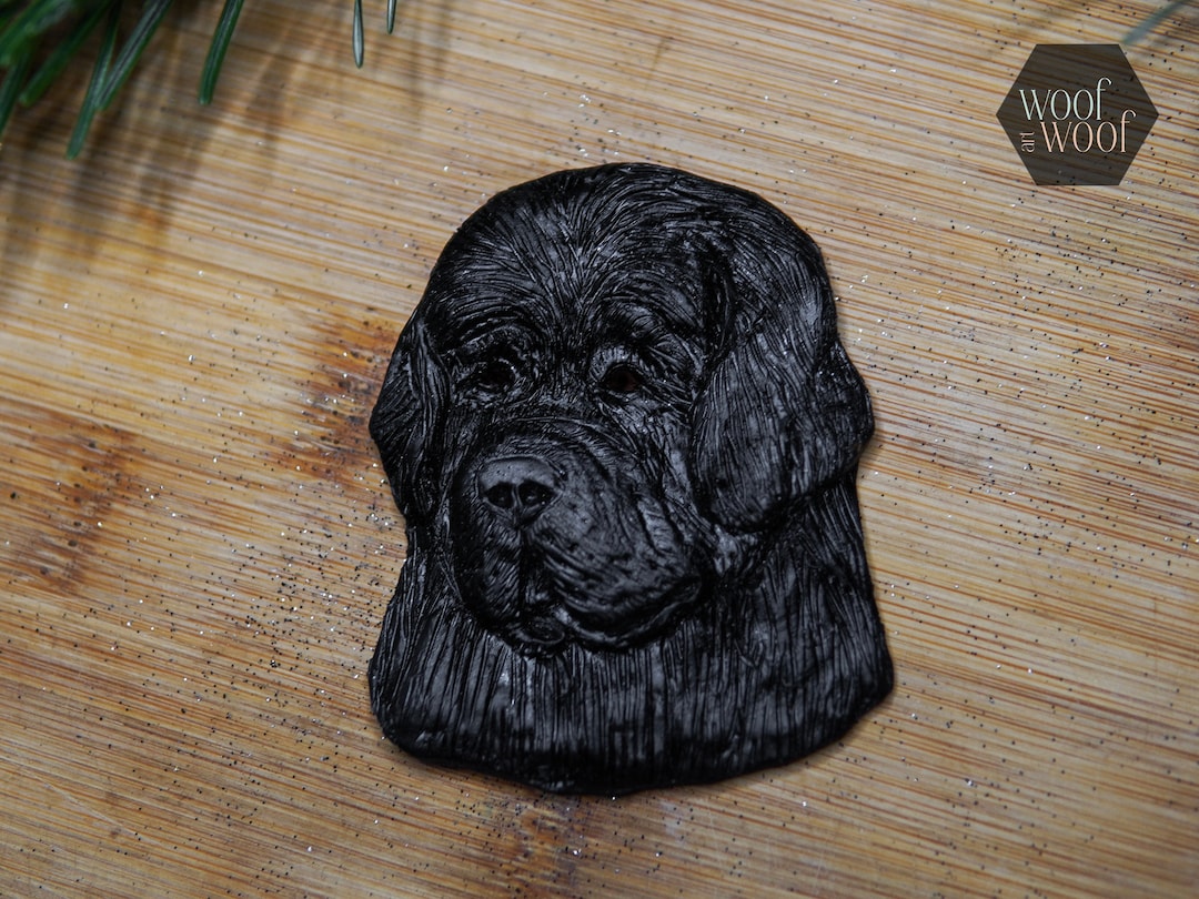 Newfoundland Dog - Custom Newfie - Head - Fridge Magnet, Keychain or ...