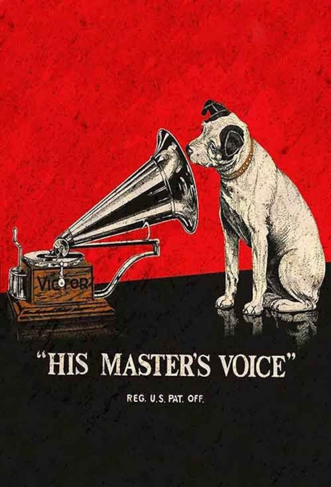 RCA His Master Voice Sign Large 24in Vintage Style Victor Nipper Dog - Etsy