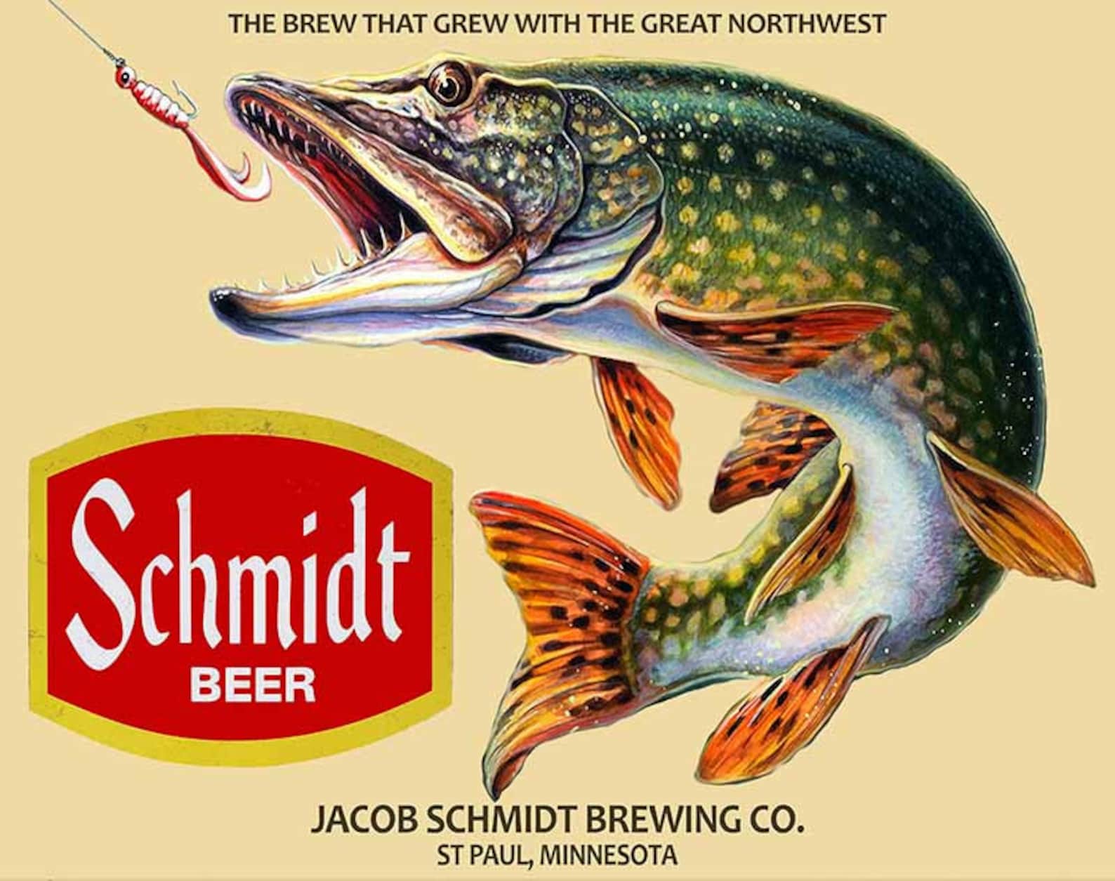 Schmidt Beer Sign Northern Pike Minnesota Fish Large 24in Metal Sign - Etsy