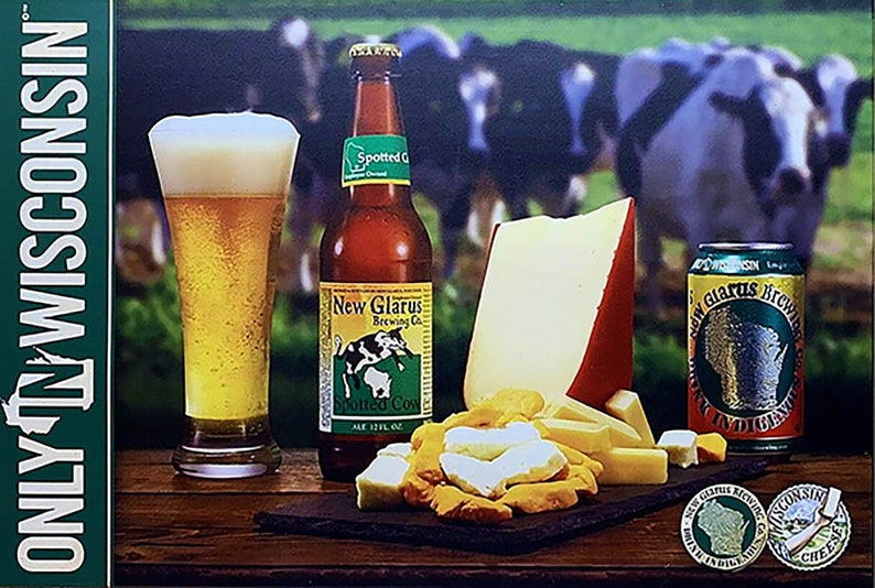 New Glarus Beer Sign Spotted Cow Large 24in Minnesota Beer Bar Pub ...