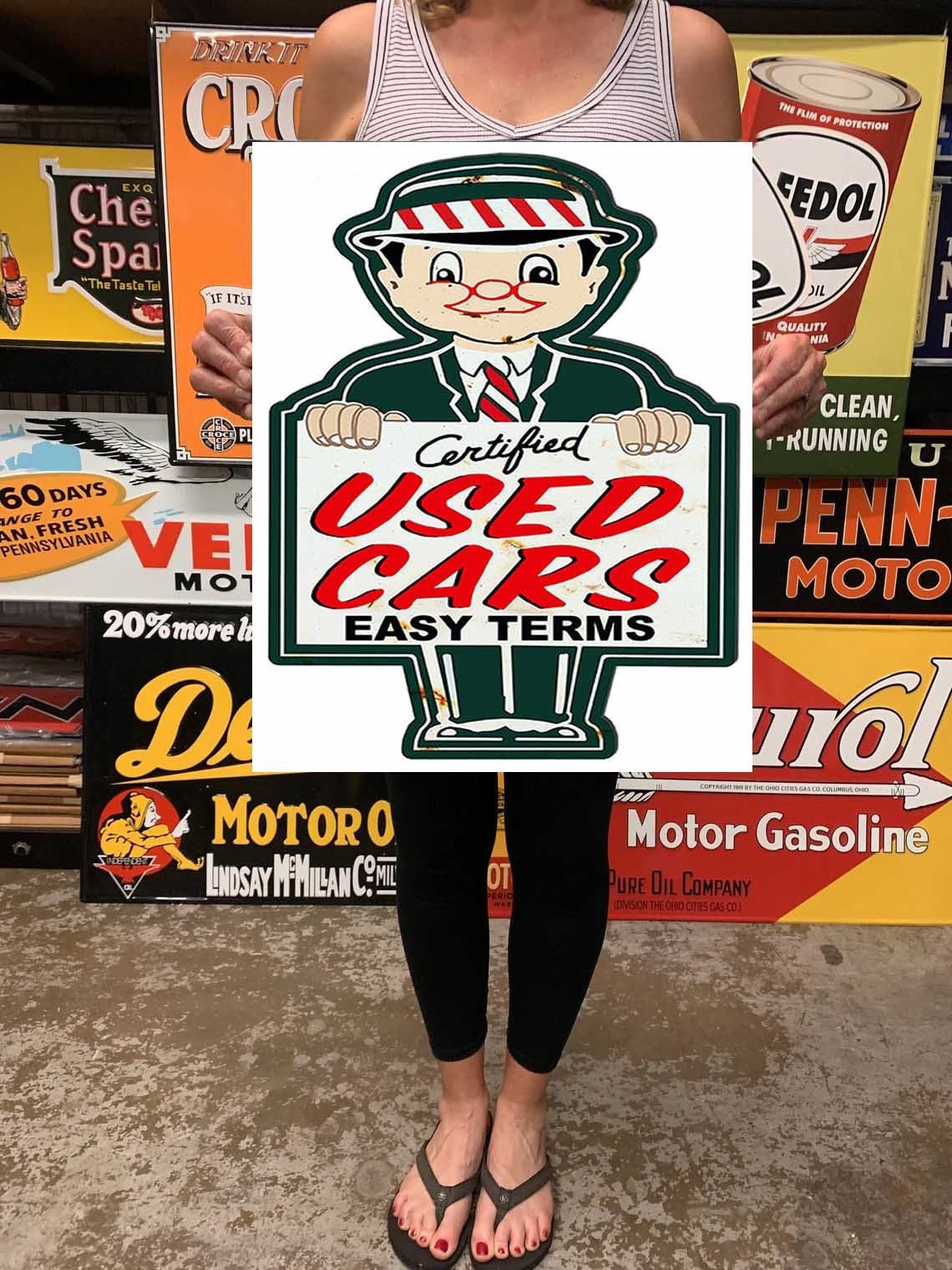 Vintage Style Metal Sign Used Cars Salman Cave Garage Decor Wall Art ...