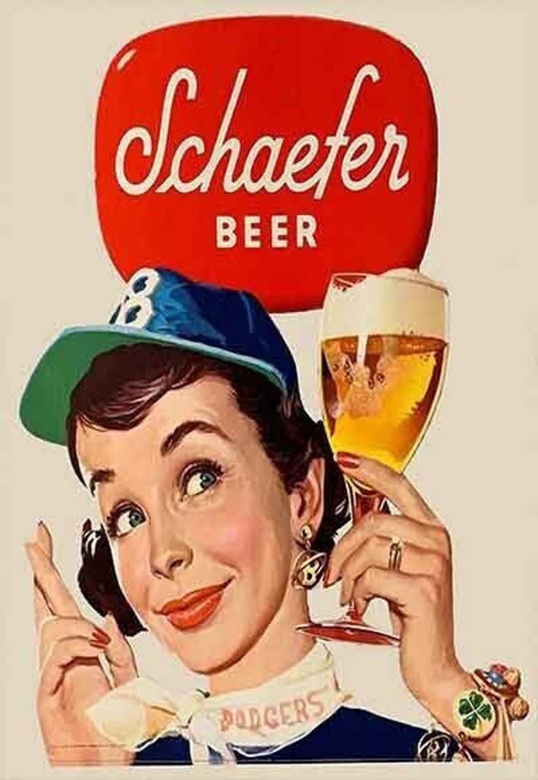 Schaefer Beer Sign Large 24in Metal Store Display Vintage Style Sign ...
