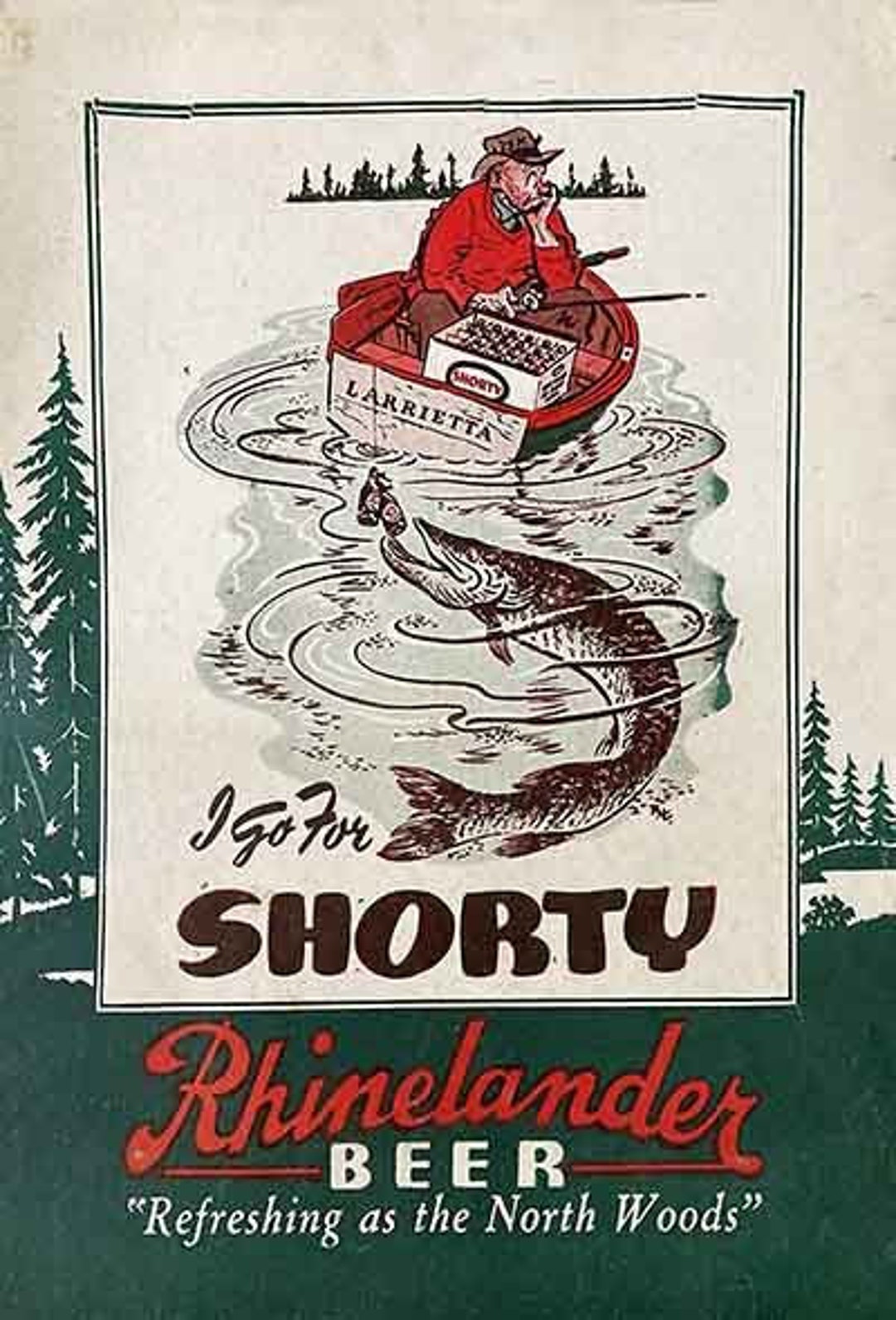 Vintage Style Shorty Rhinelander Beer Musky Fishing Rhinelander Wi - Etsy