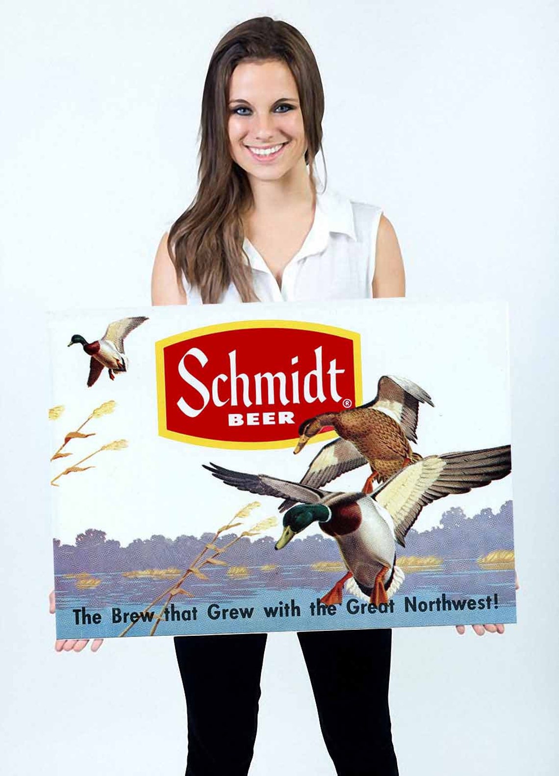 Schmidt Beer Sign Ducks Large 24in Northern Pike Minnesota Fish Large ...