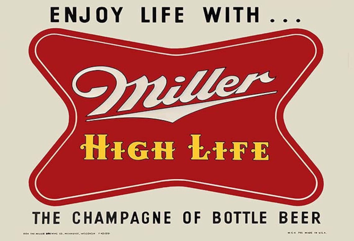 Miller High Life Sign Large 24in 1950s Style Beer Bar Display - Etsy